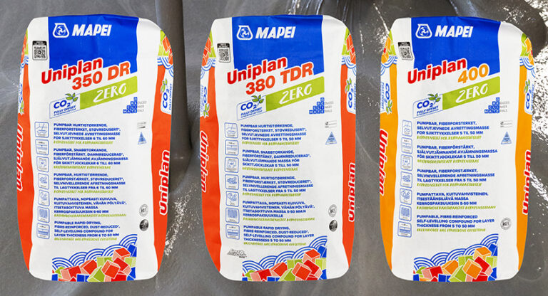 Produktnyhet från Mapei - tre nya avjämningsmassor i Uniplan Zero-serien - svenskbyggtidning